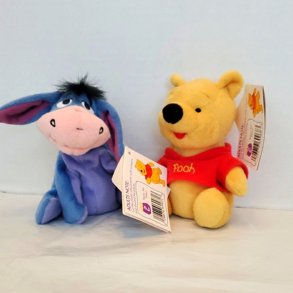 Disney | Toys | Disney Plush Set Yellow Pooh Blue Eeyore | Poshmark